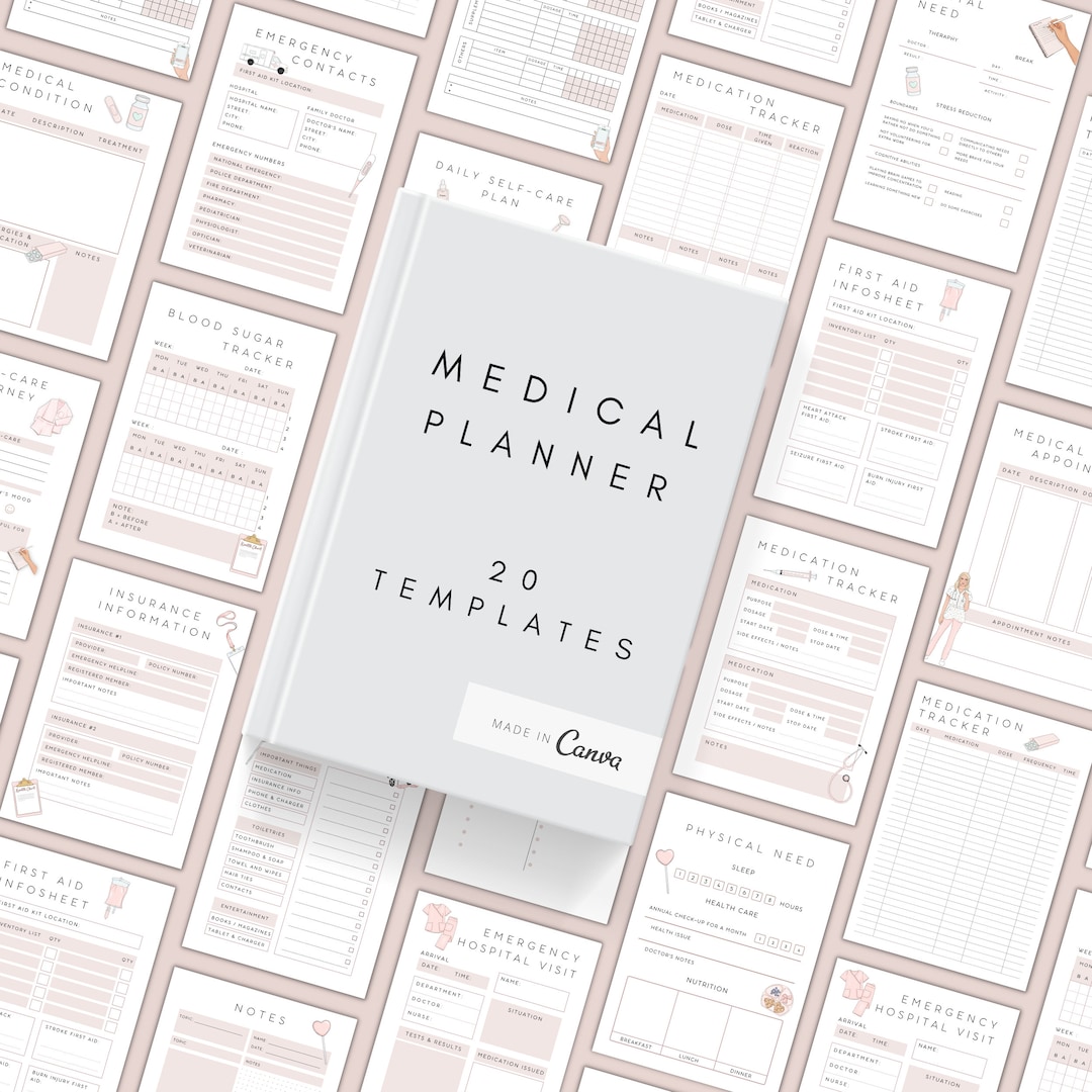 Digital Medical Planner Template | Healthcare Planner | Health Planner ...