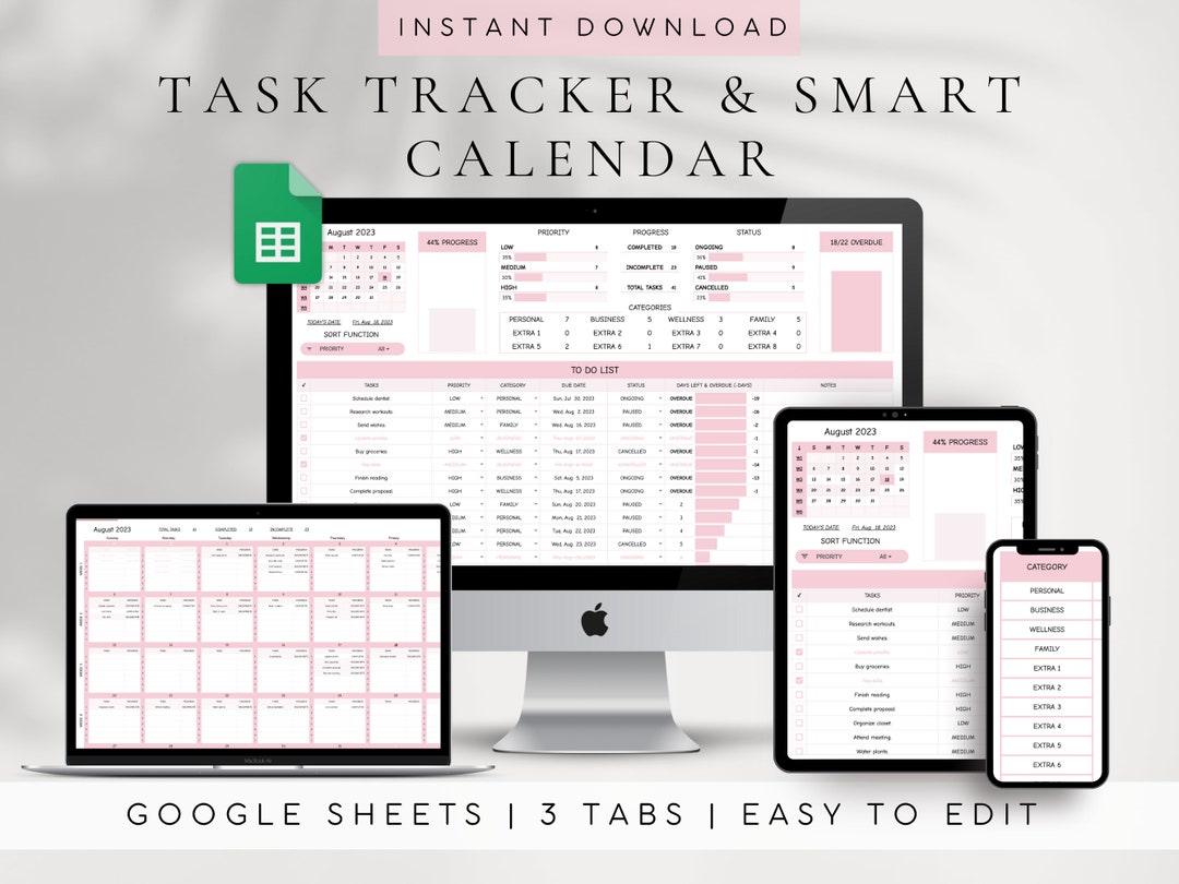 Digital Calendar Task Planner| Day Week Month Calendar| Daily Weekly ...