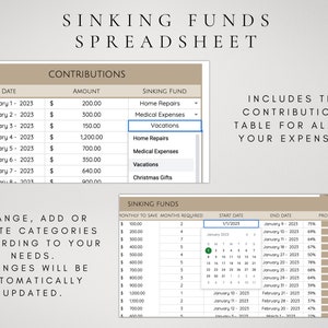 Sinking Funds Tracker Spreadsheet Google Sheets | Savings Tracker ...
