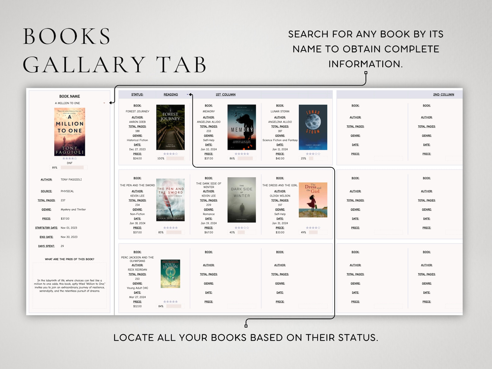 Track Your Reading Progress | Digital Reading Tracker Spreadsheet for ...