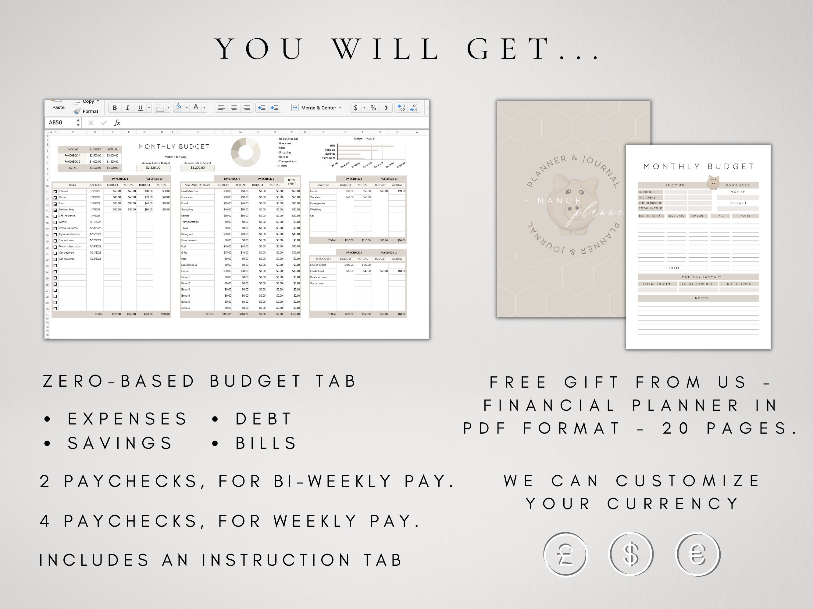 Ultimate Zero-based Budget Template Zero Based Budget | Etsy Australia