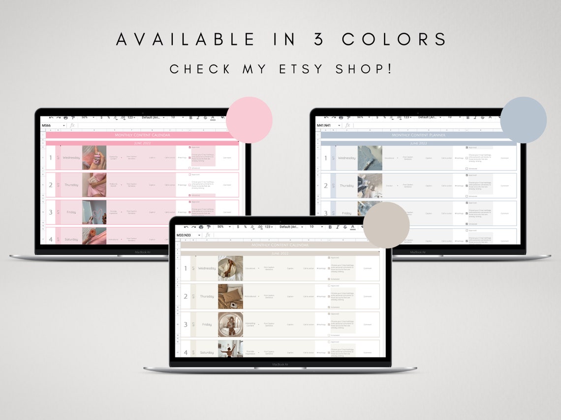 Google Sheets Content Planner Social Media Calendar Social - Etsy
