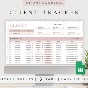 Client Tracker Spreadsheet Template for Small Business | Customer List ...