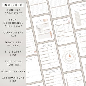 Printable Self-confidence Worksheet | Digital Self-esteem Journal ...