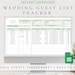 Wedding Guest List Spreadsheet | Wedding Guest Plan | Wedding Guest ...