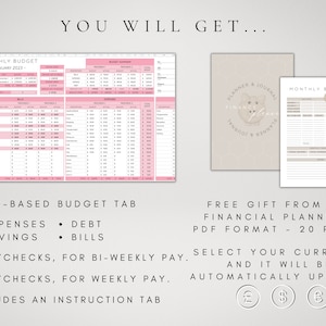 Bi-weekly Weekly Budget Template | Debt Payoff Tracker | Debt Snowball ...