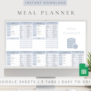 Digital Meal Planner Automated Grocery List Meal Planner - Etsy