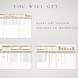 Google Spreadsheet Guest List Template | Digital Wedding Event Planner ...