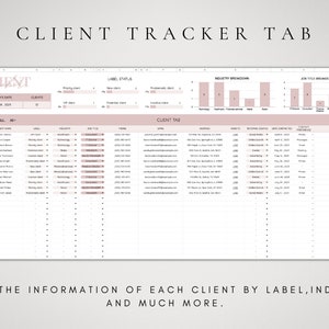 Client Tracker Spreadsheet Template for Small Business | Customer List ...