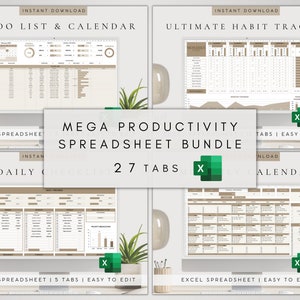To Do List Template | Productivity Planner | Habit Tracker Excel ...