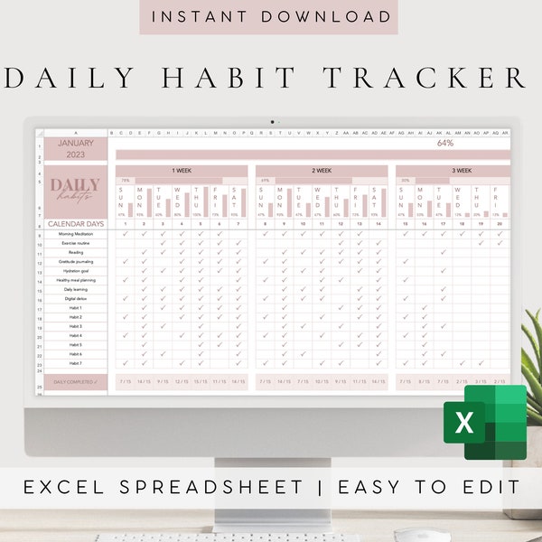 Ultimate Excel Habit Tracker - Etsy