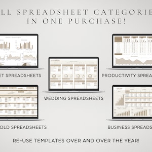 Spreadsheet Template Bundle | Digital Planner Google Sheet | Digital ...