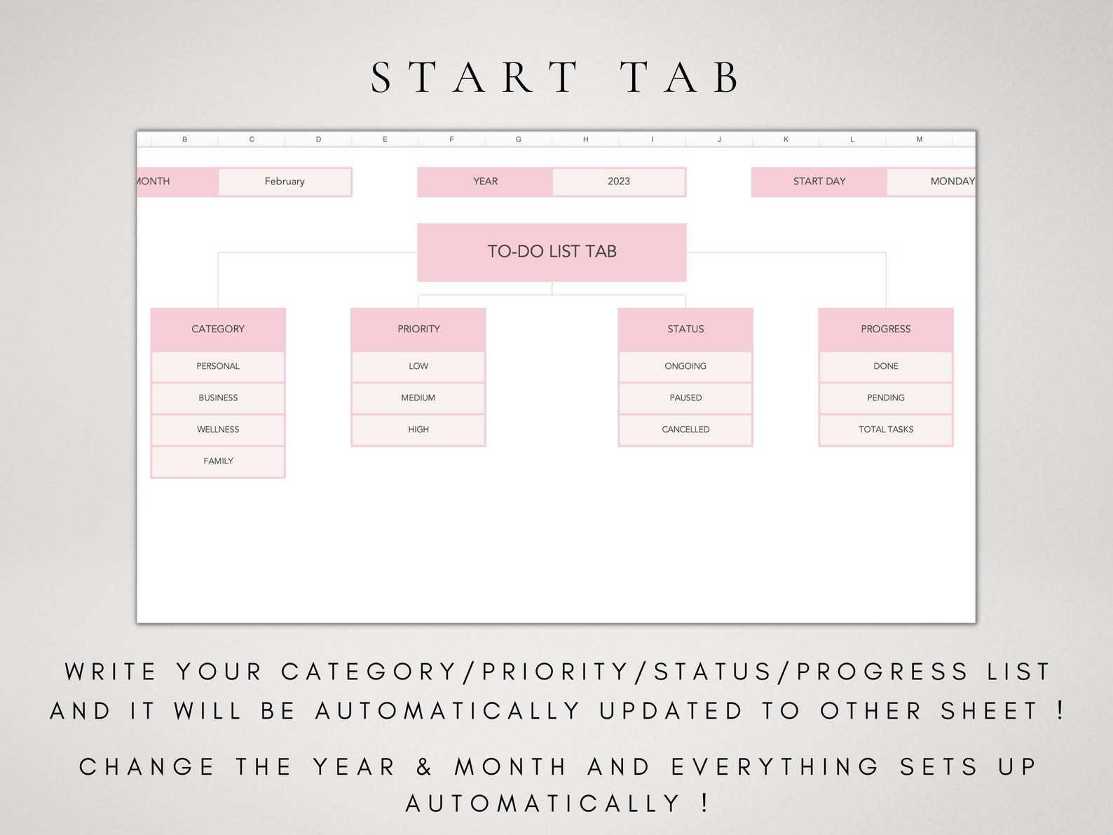 Task Planner Template Spreadsheet Excel Productivity Planner Household ...
