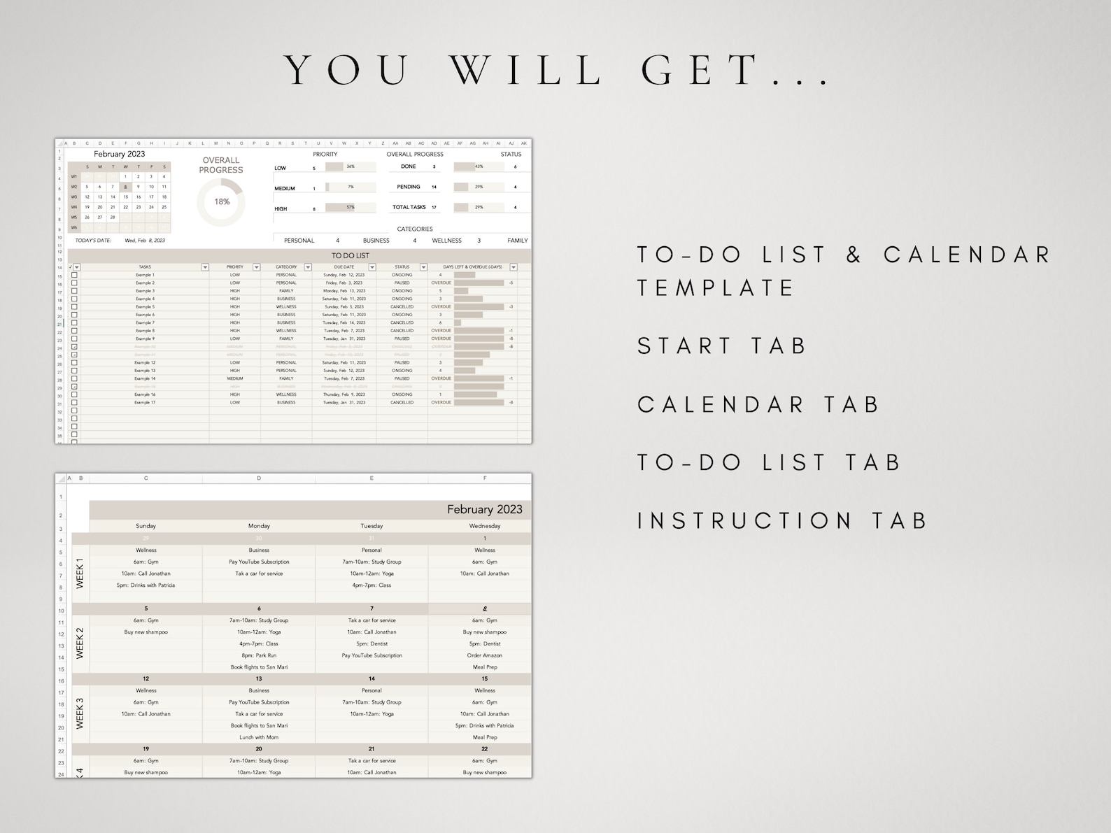 Excel to Do List Template Spreadsheet Task Planner Excel Daily to Do ...