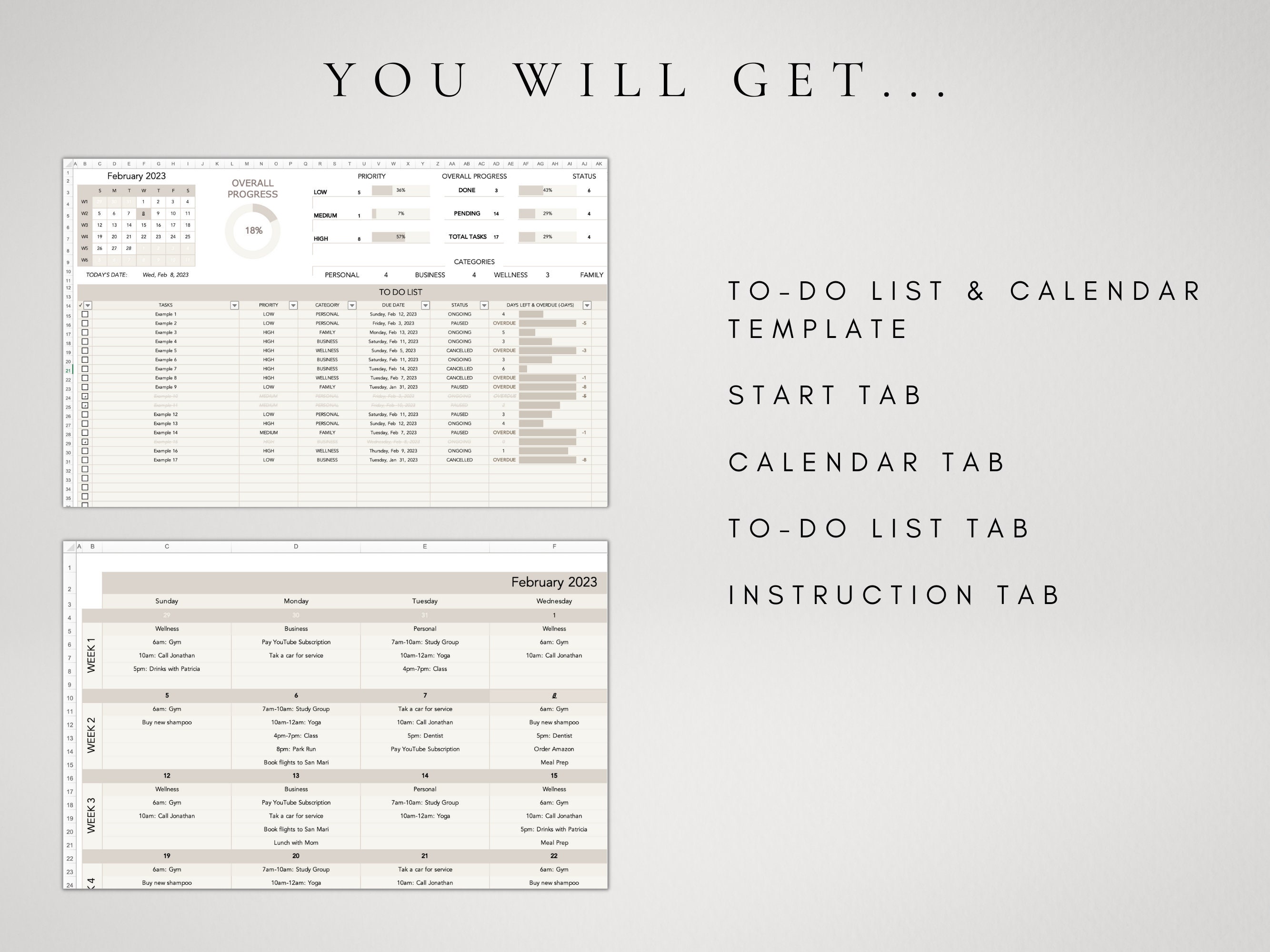 Excel to Do List Template Spreadsheet Task Planner Excel - Etsy Australia