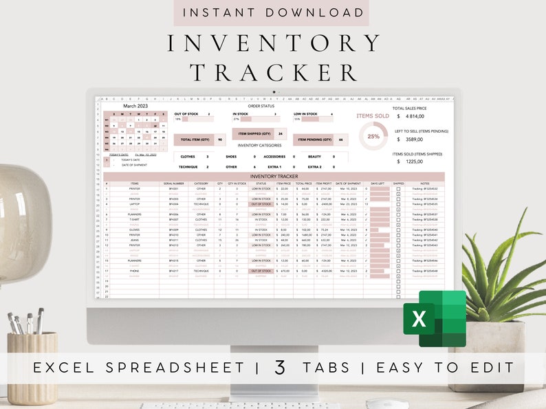 Inventory Tracker Spreadsheet for Resellers Inventory - Etsy