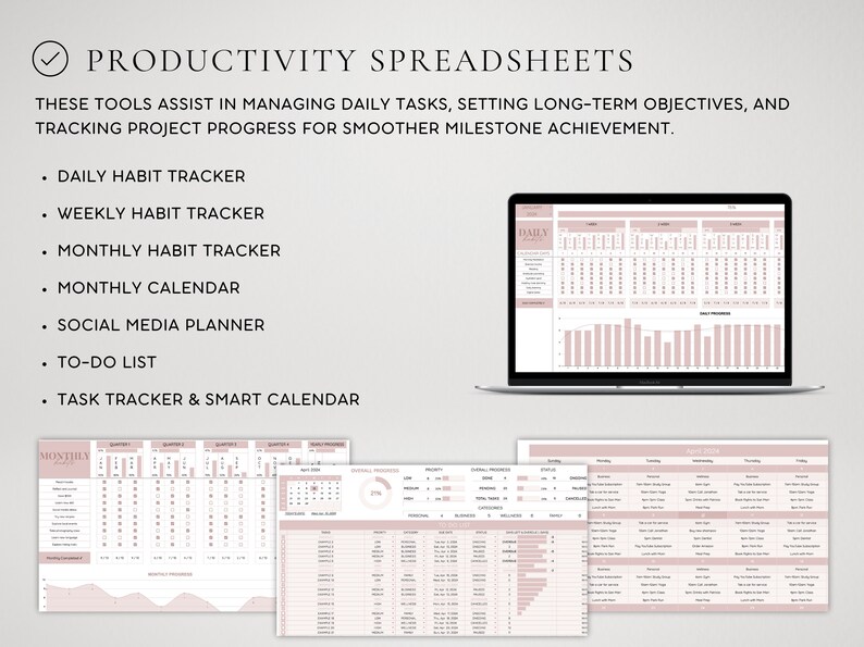 Bundle for Google Sheet Planner Templates: All-in-one Digital Planner ...