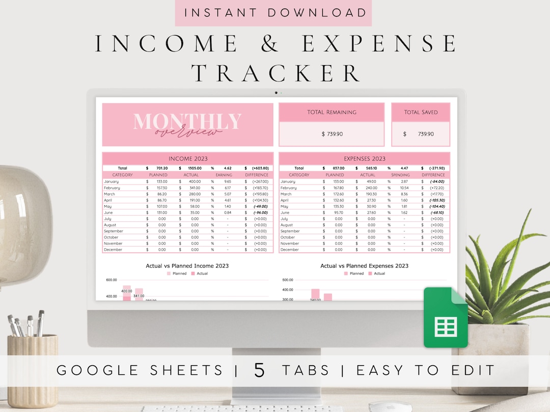 Budget Spreadsheet Google Sheets | Digital Financial Planner | Bill ...