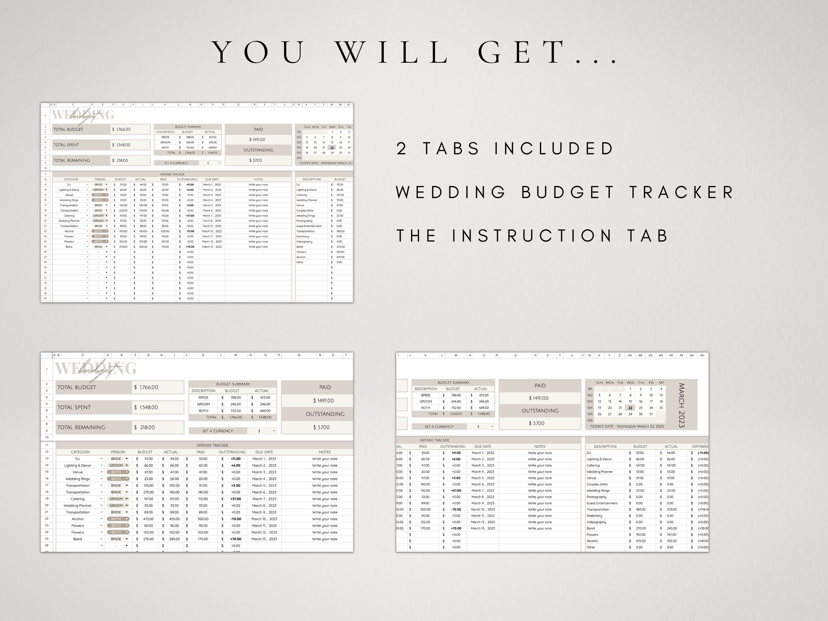 Wedding Budget Planner Spreadsheet Google Sheets Wedding - Etsy UK