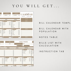 Monthly Bill Calendar | Bill Payment Calendar | Monthly Bill Payment ...