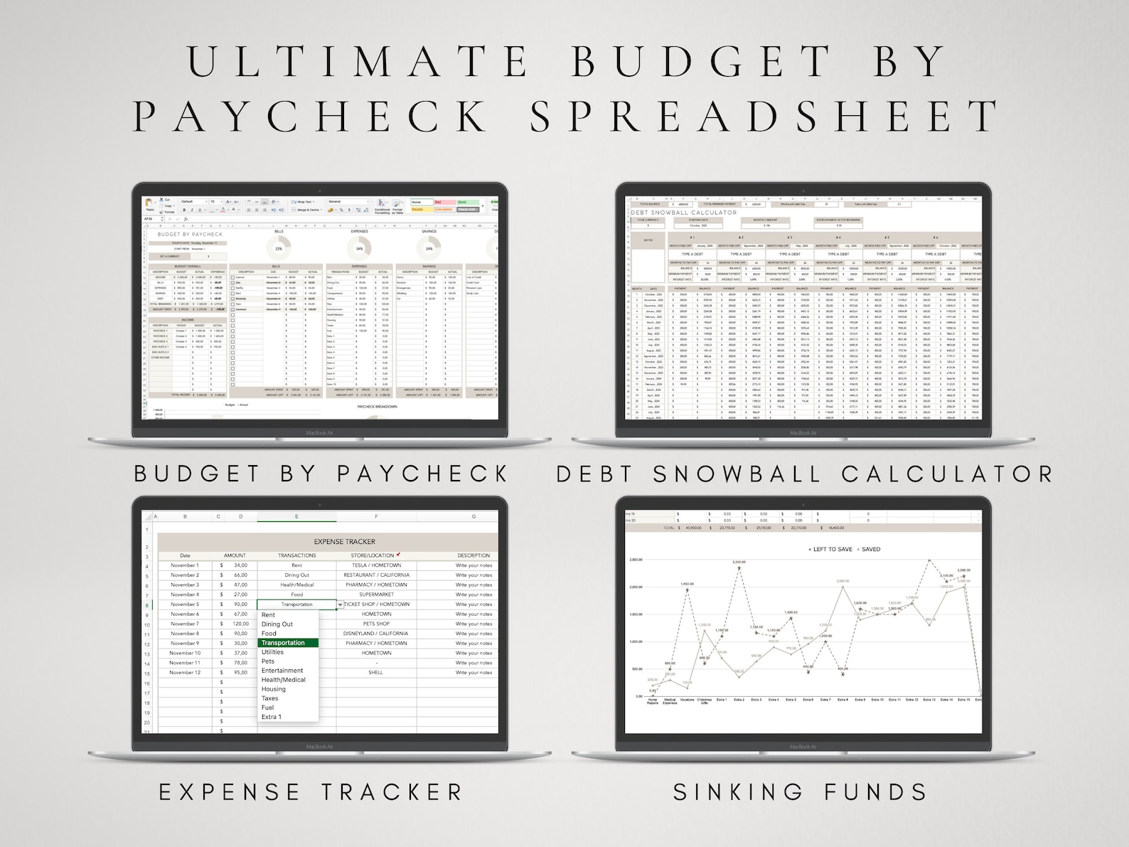 Ultimate Budget Paycheck Spreadsheet Monthly Budget Excel - Etsy Ultimate Budget Paycheck Spreadsheet Monthly Budget Excel - Etsy