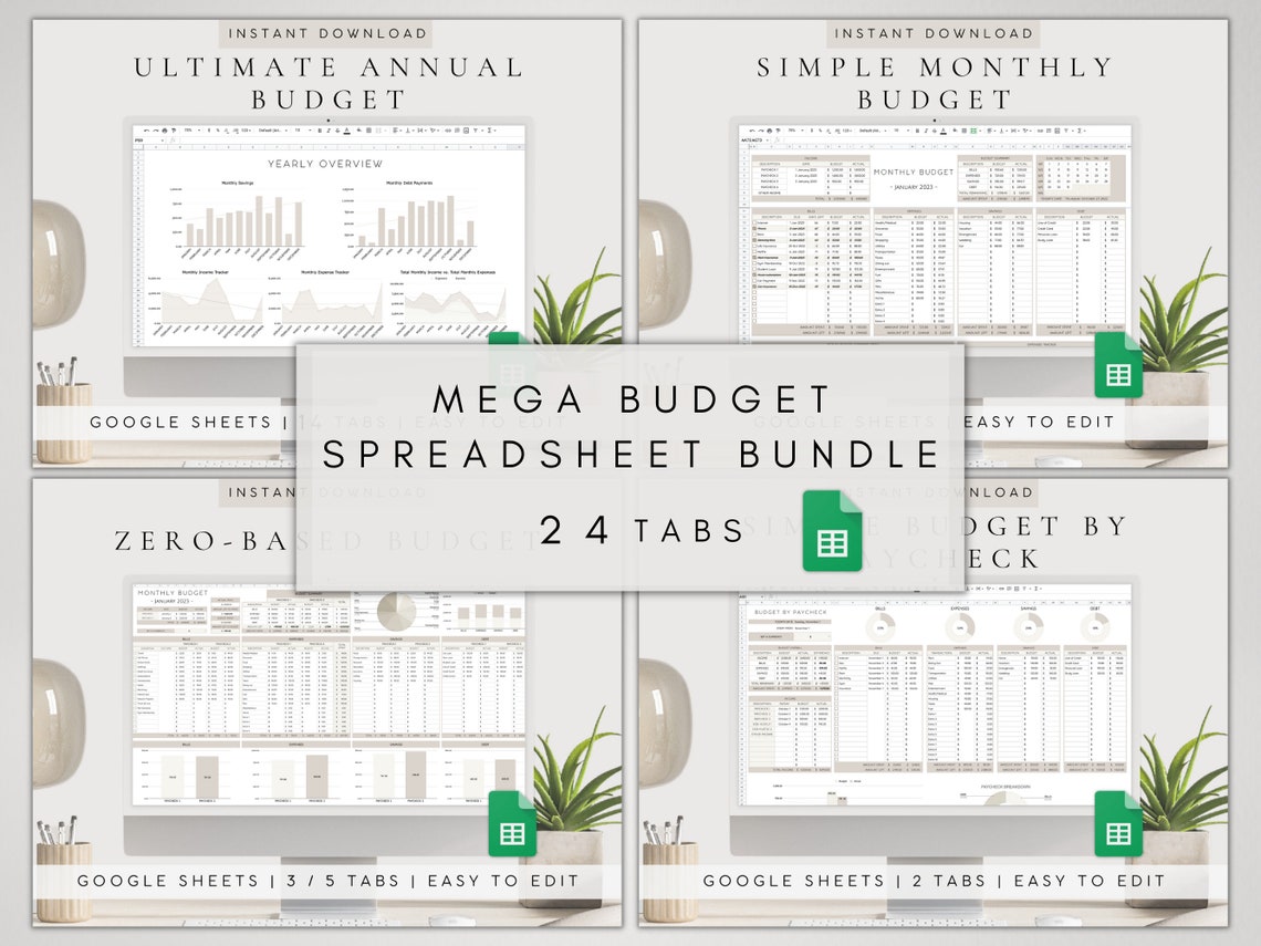 Budget Spreadsheet Google Sheets Digital Budget Dashboard - Etsy