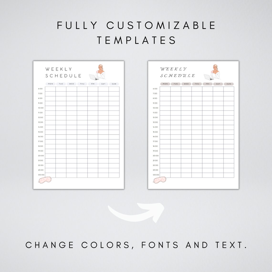Weekly Planner Printable Canva Editable Planner Template - Etsy