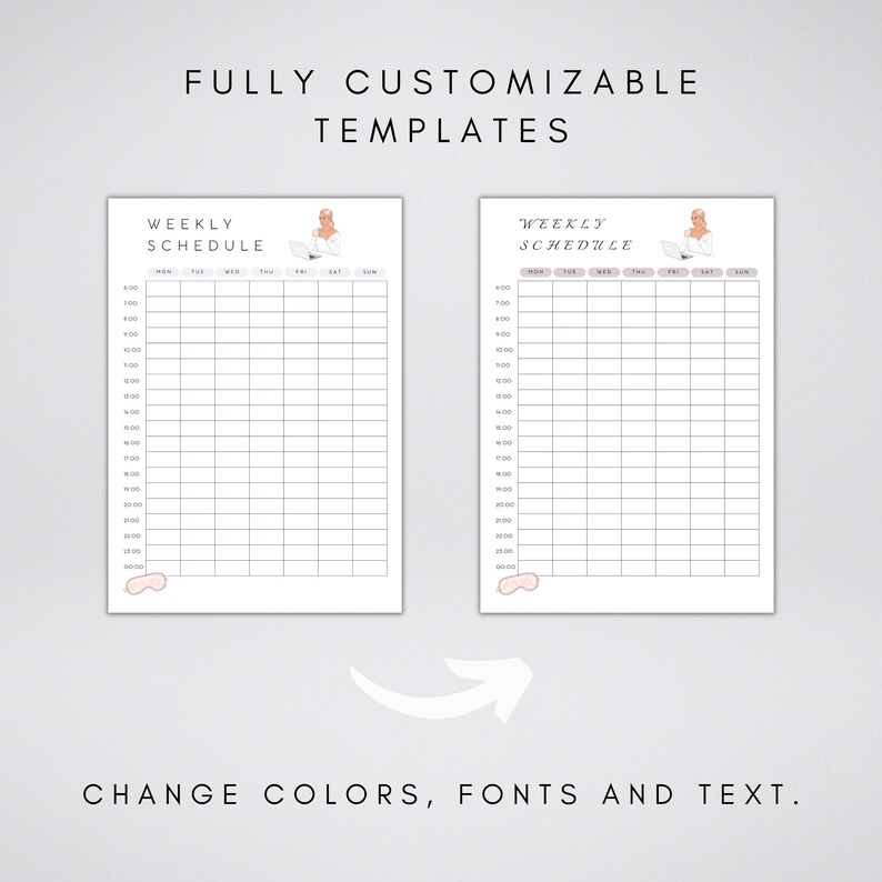 Weekly Planner Printable Canva Editable Planner Template - Etsy