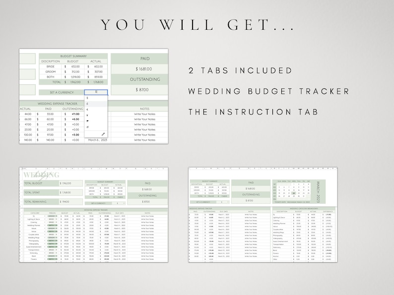 Digital Wedding Budget Tracker Wedding Expense Tracker - Etsy