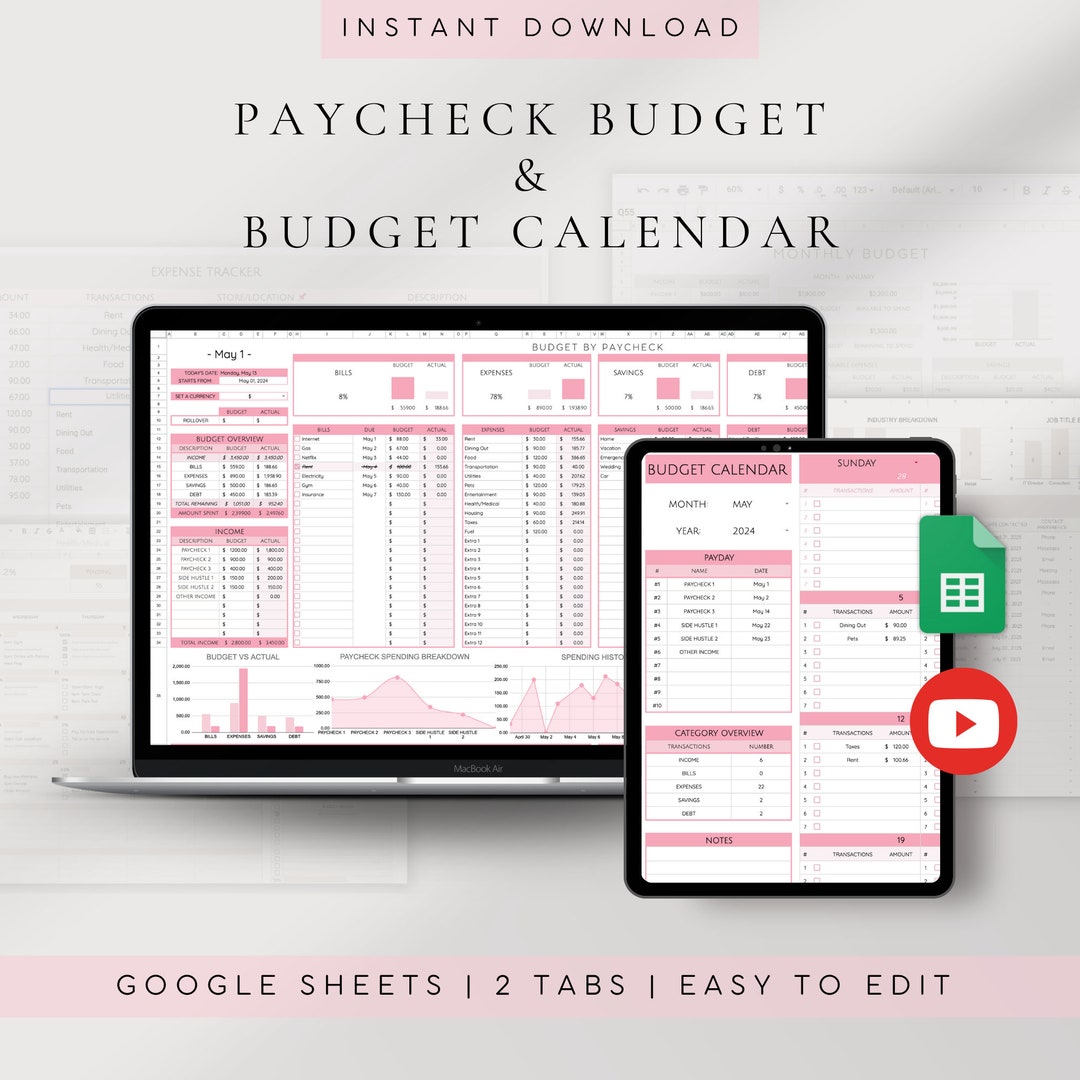 Digital Budget Planner | Bill Calendar Template | Budget Calendar ...