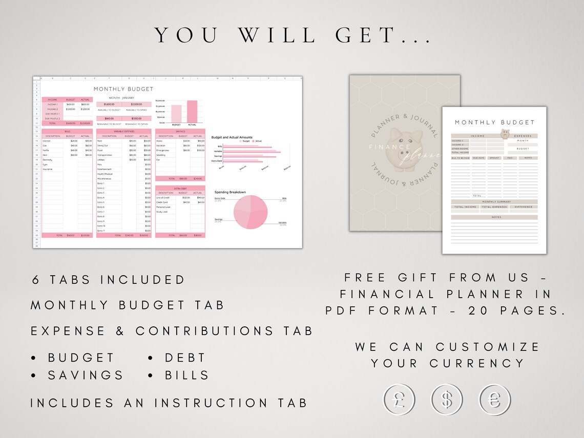 Ultimate Monthly Budget Google Sheets Budget Spreadsheet - Etsy