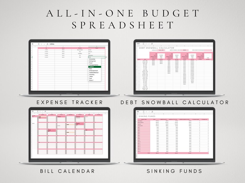 Digital Budget Excel Spreadsheet Financial Dashboard Mega - Etsy
