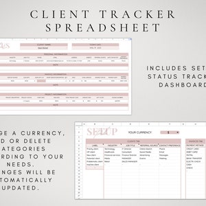 Client Tracker Spreadsheet Template for Small Business | Customer List ...