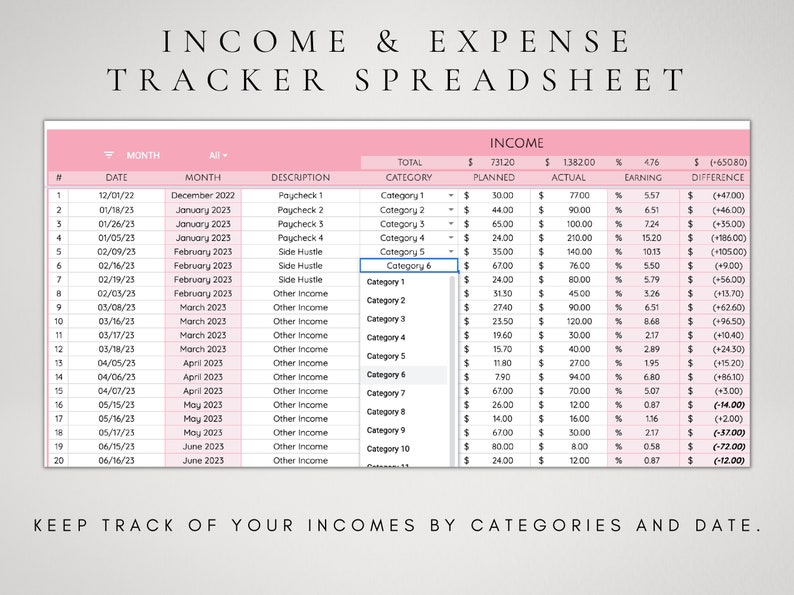 Budget Spreadsheet Google Sheets Digital Financial Planner - Etsy