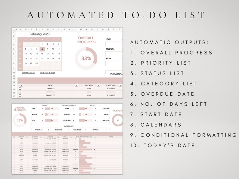 Task Tracker Excel Template Digital Checklist Template - Etsy