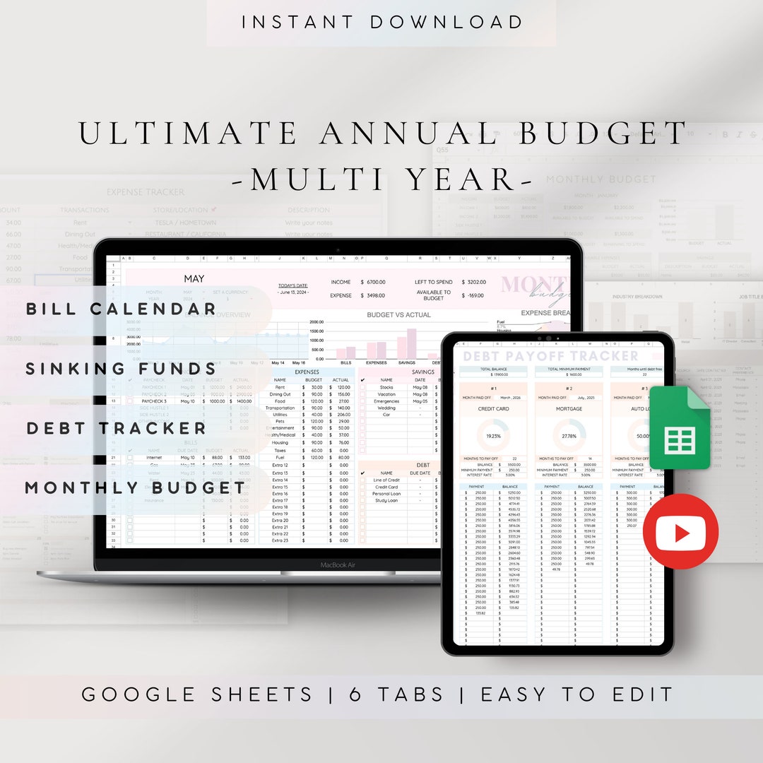 Personal Financial Budget Package | Digital Bill Calendar 2026 | Yearly ...