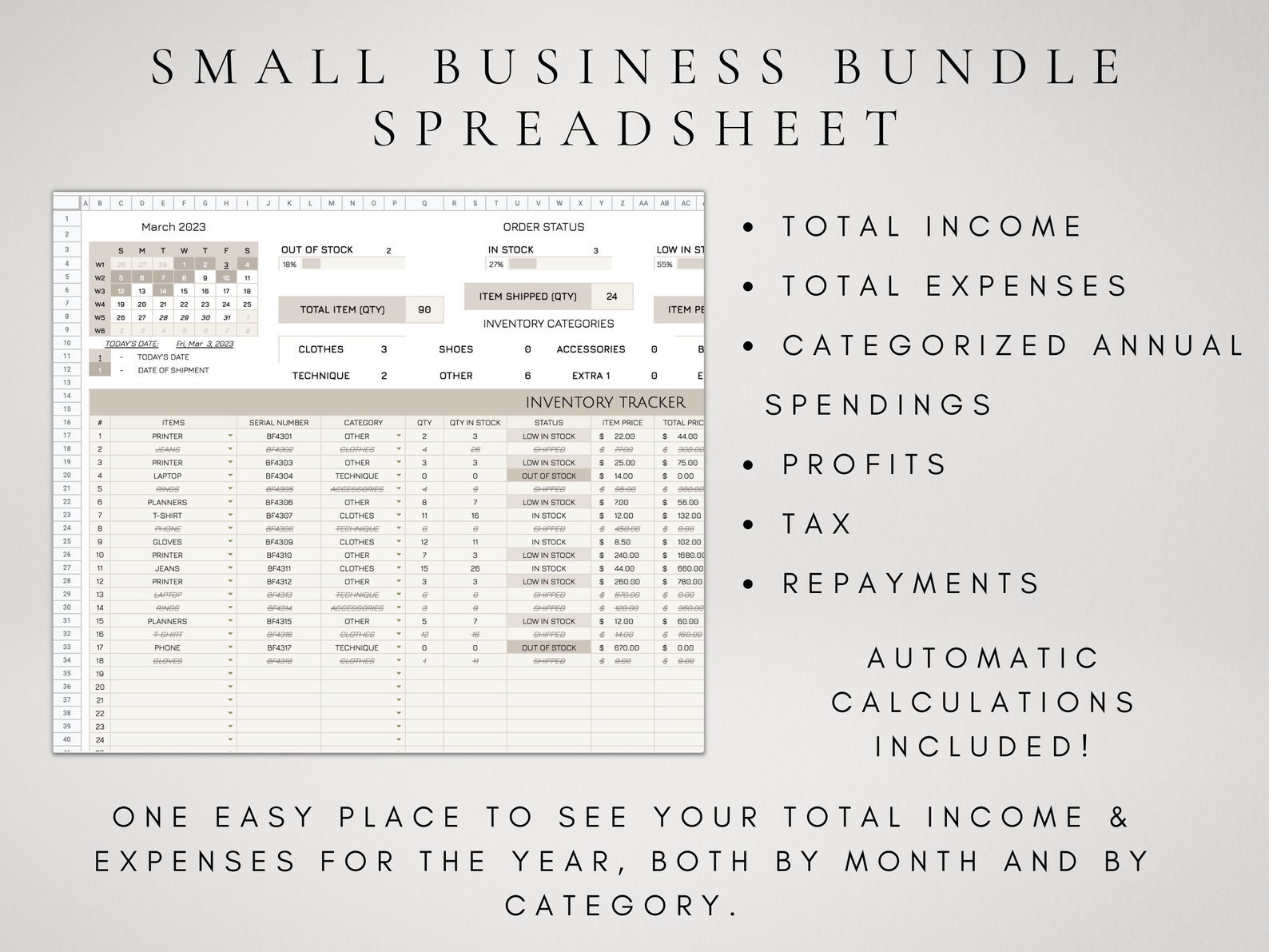 Small Business Spreadsheet Template for Google Sheets | Client Tracker ...
