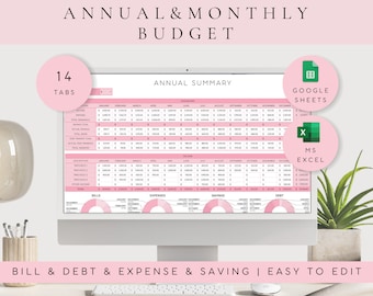 Monthly Budget Spreadsheet Tracker | Excel | Google Sheets | Finance ...