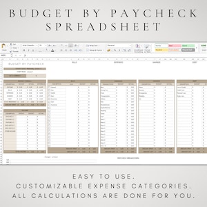 Paycheck Budget Template Spreadsheet Excel | Budget by Paycheck Excel ...