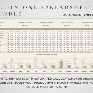 Spreadsheet Template Bundle | Digital Planner Google Sheet | Digital ...