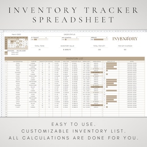 Google Sheets Inventory Tracker Spreadsheet | Product Management Tool | Inventory Management ...