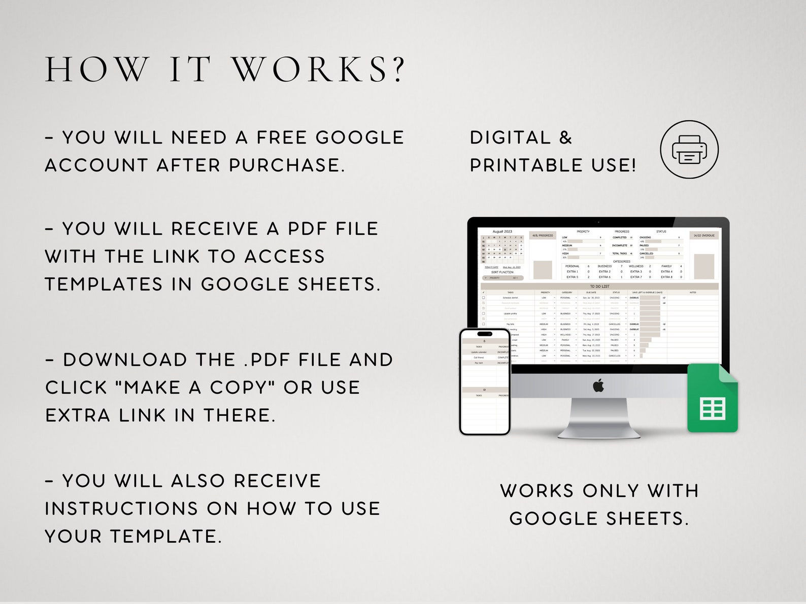 Task Tracker and Smart Calendar 2024 2025 to Do List Spreadsheet ...