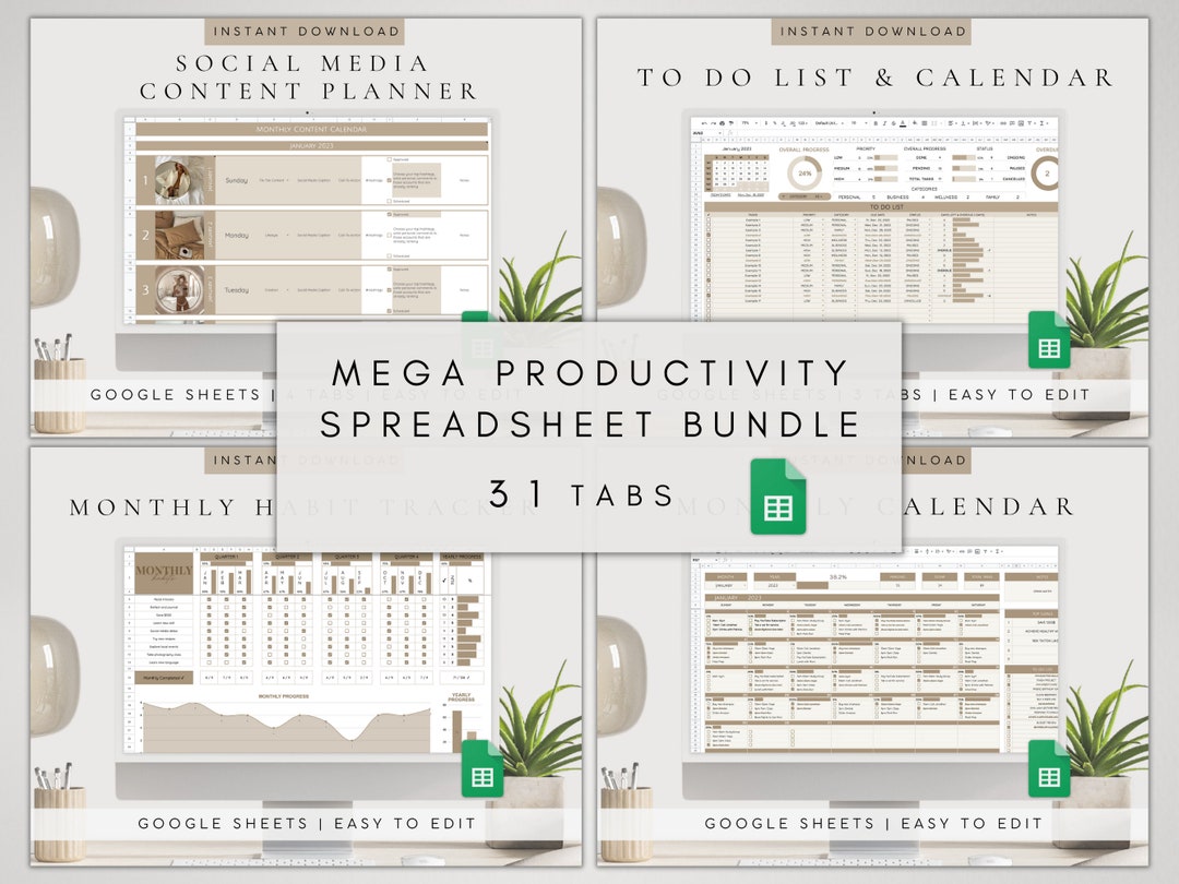 Google Sheets Planner Template | Spreadsheet Template | Planner ...