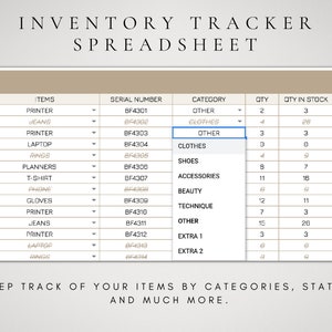Google Sheets Inventory Tracker Spreadsheet | Product Management Tool ...