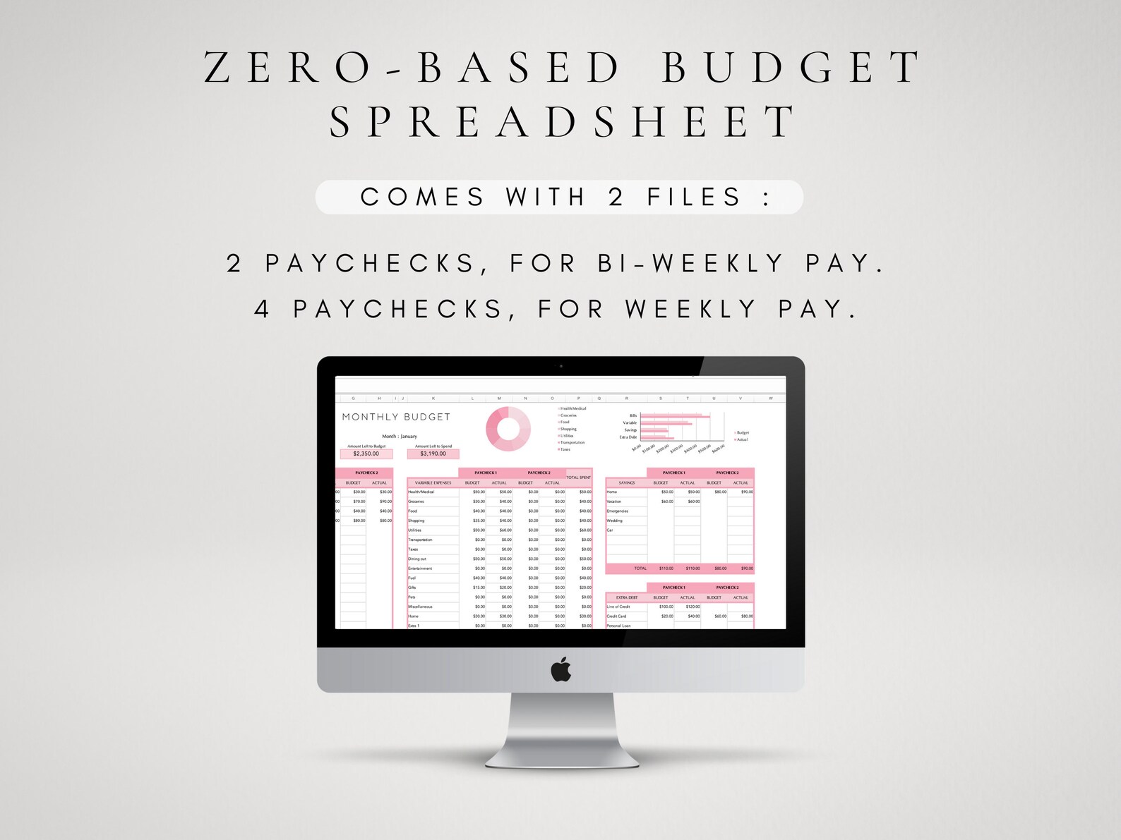 Excel Zero-based Budget Spreadsheet Template Personal - Etsy