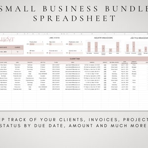 Small Business Tracker Spreadsheet | Bookkeeping Planner Template ...