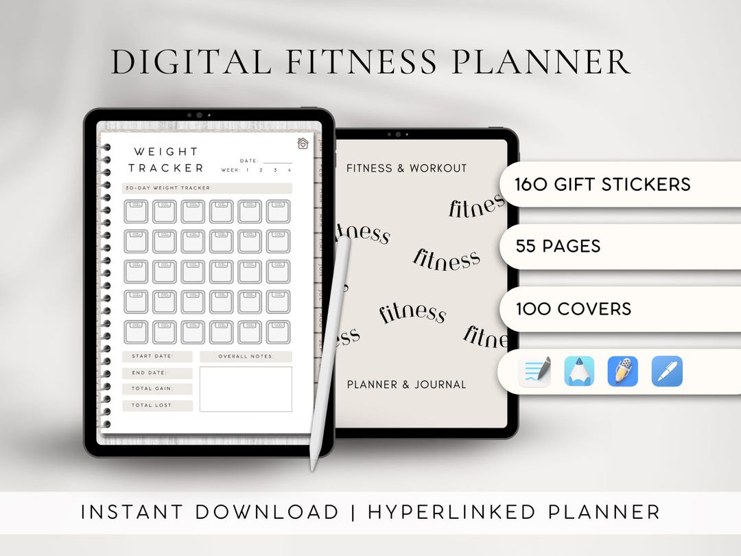 Goodnotes Fitness Planner | Workout Tracker | Meal Planner | Progress ...