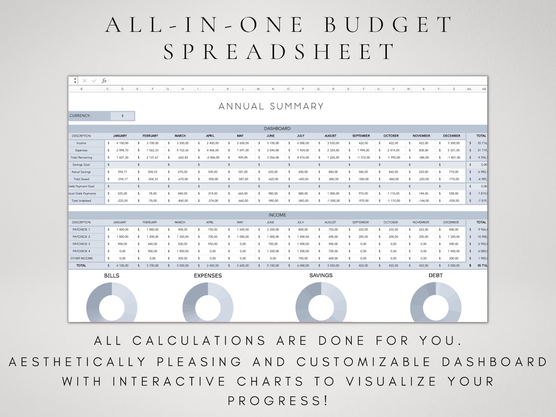 Excel Template Finance Spreadsheet Bundle Digital Budget - Etsy