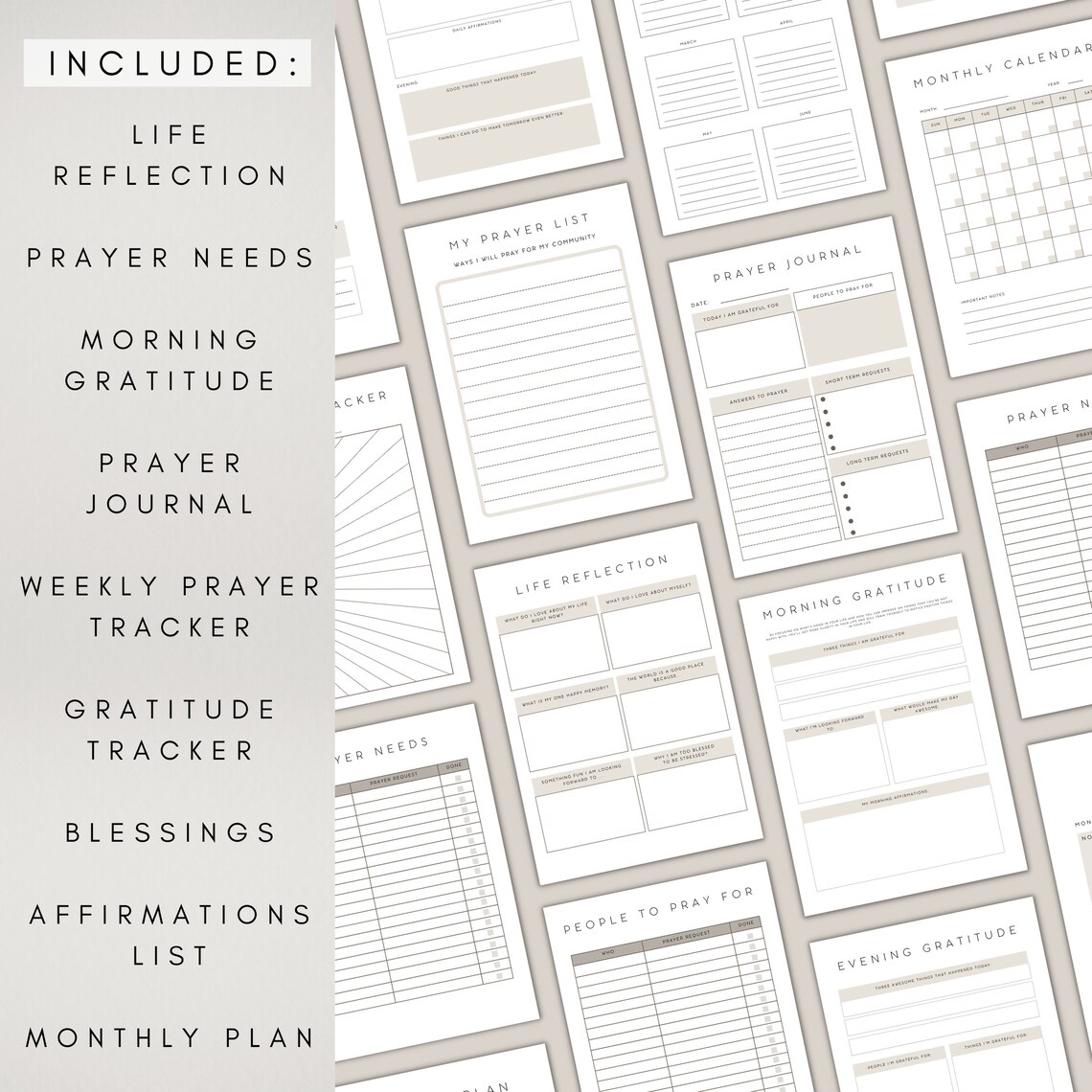 Daily Prayer Journal Printable | Digital Christian Planner | Faith ...