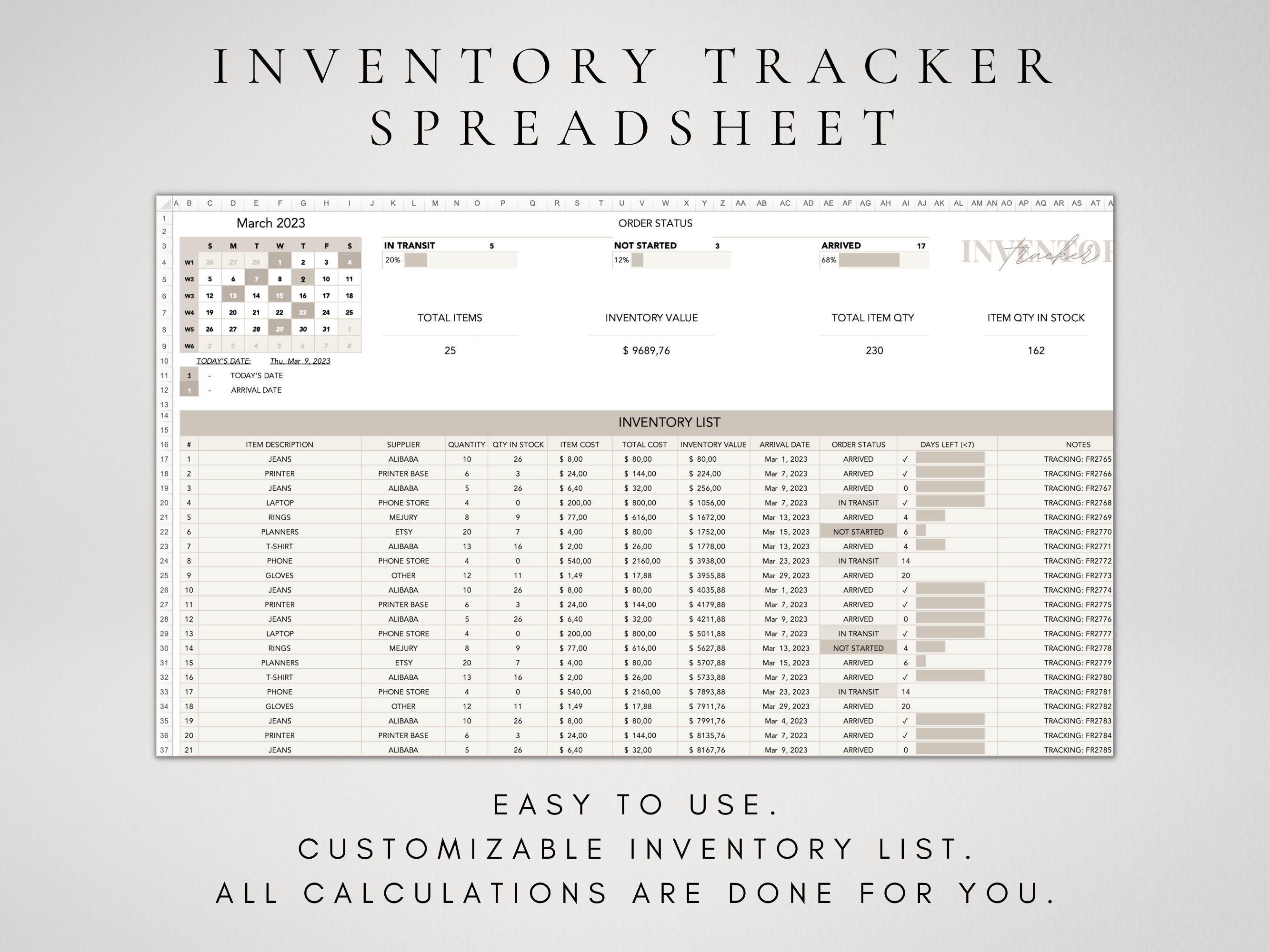 Foglio Conteggio Inventario Excel